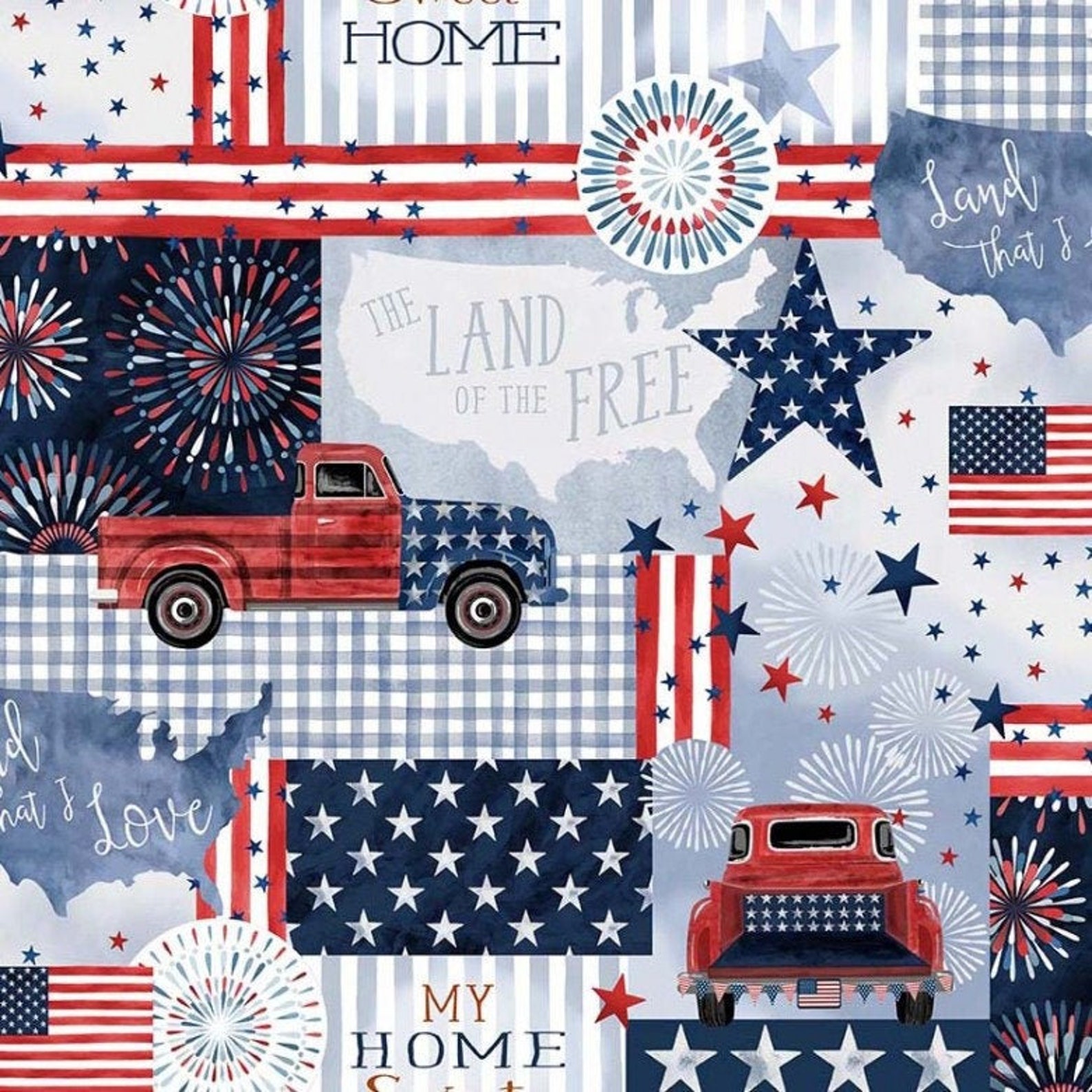 American Flag Stripe Fabric Land That I Love Broad Stripes | Etsy