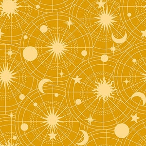 Crescent Moon and Stars Fabric -- Celestial Galaxy by Blank Quilting ...