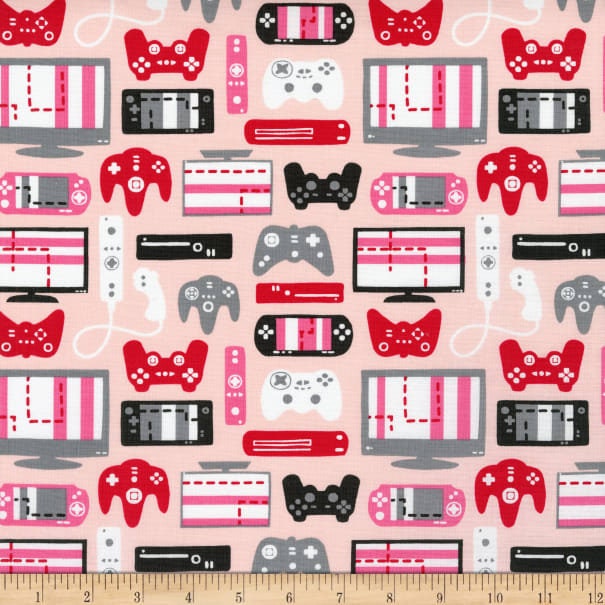 Girl Gamer Fabric Be My Player 2game Consoles Fabric Cute - Etsy