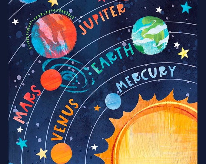 Blast Off! 24" Panel -- Blast Off, Blank Quilting -- Solar System ...
