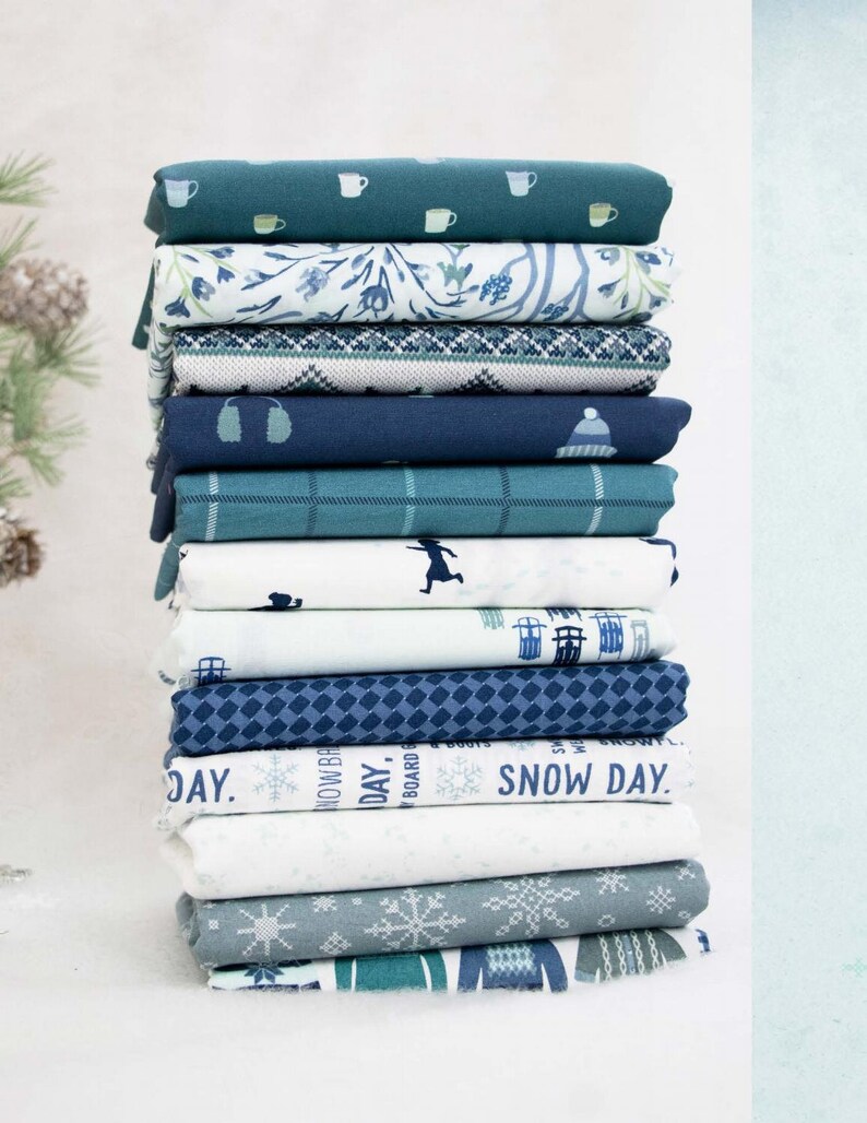 Sleigh fabric sledding fabric Art Gallery Snow Day Down the | Etsy