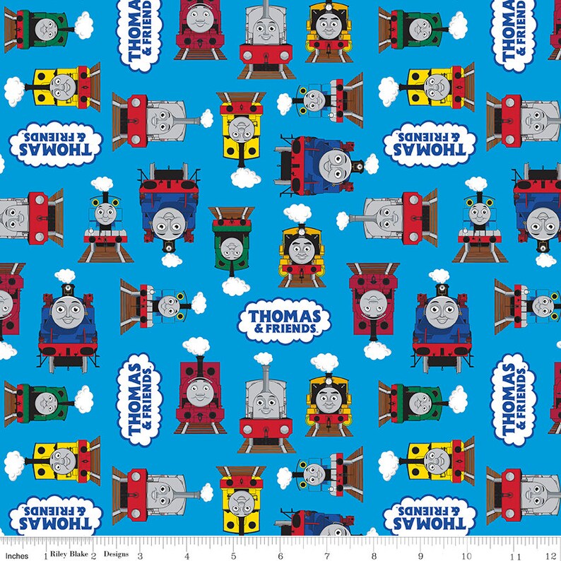 Thomas the Train Fabric Riley Blake All Aboard With Thomas - Etsy