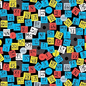 Periodic Table Fabric, Michael Miller Stem Squad, Science Quilt Fabric ...