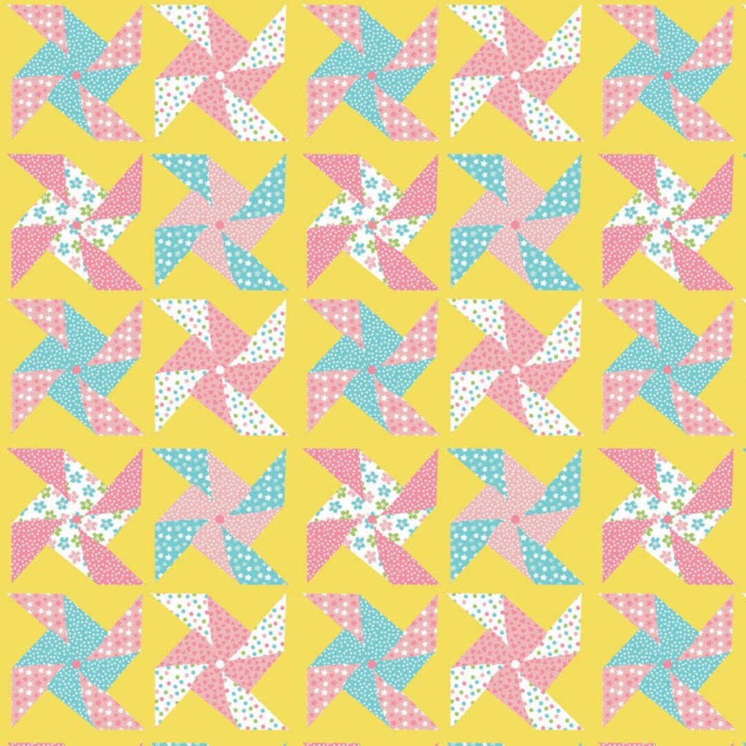 Floral Pinwheels -- Pucker Up-- Camelot Fabrics, Cheater Quilt Fabric ...