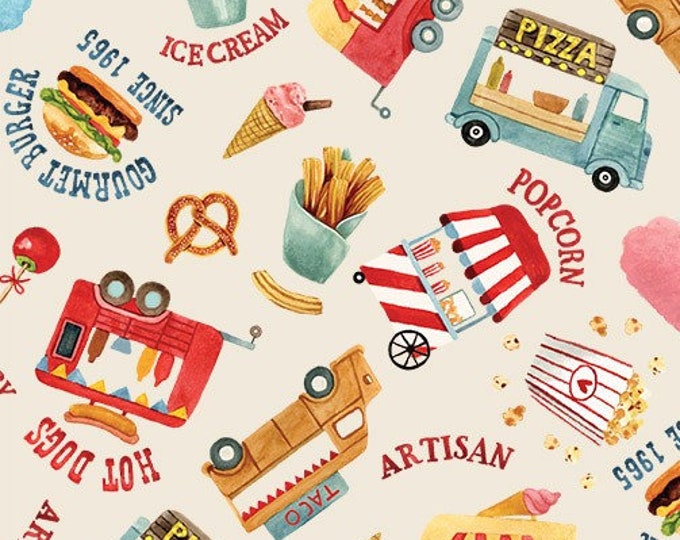 Carnival Food Fabric-- Town Fair by Michael Miller, Food Truck Fabric ...
