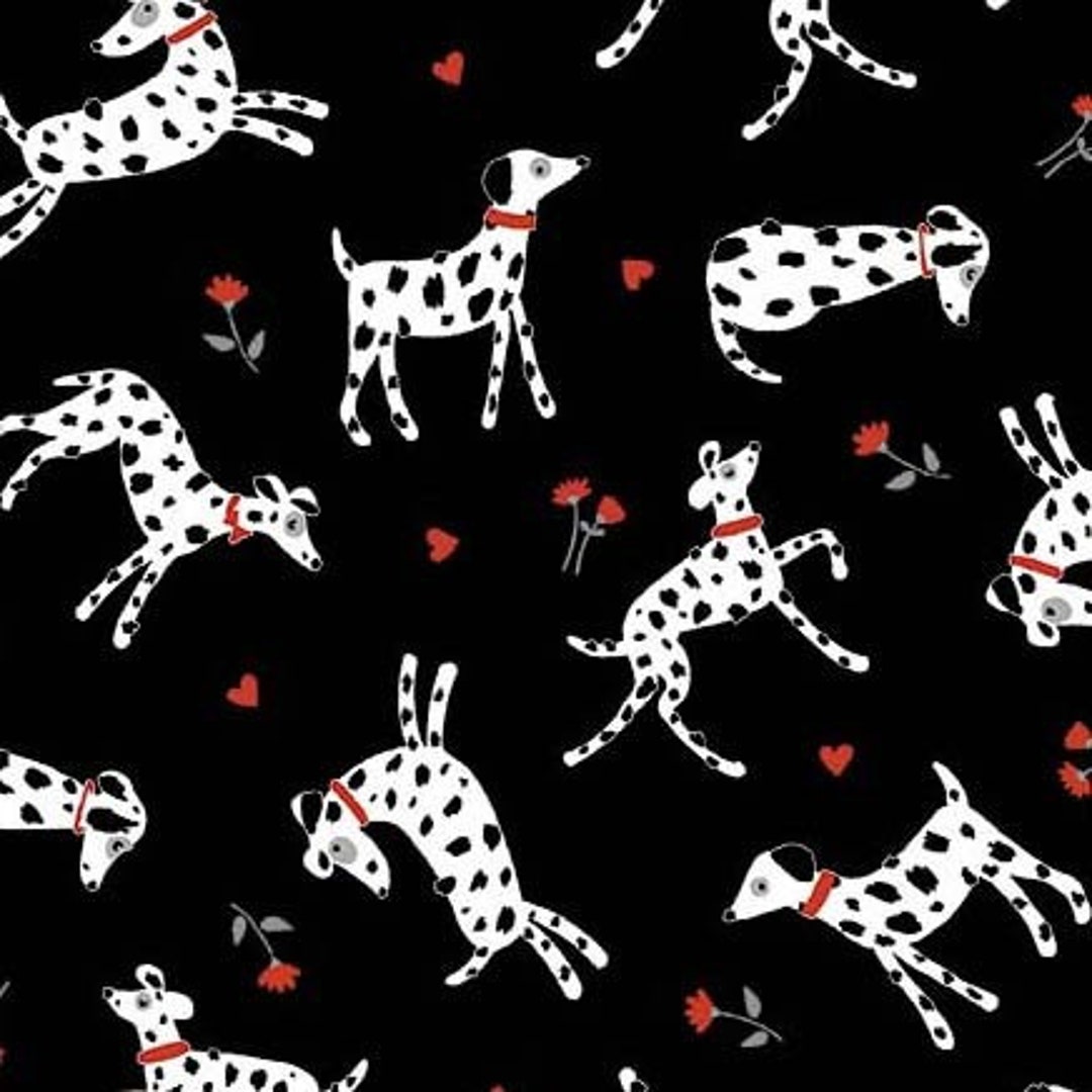 Dalmatian Fabric, Faithful Friend, Bow Wow Wow by Michael Miller - Cute ...