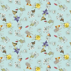 Bleeding Heart Floral Fabric, Tina's Wildflowers -- Clothworks ...