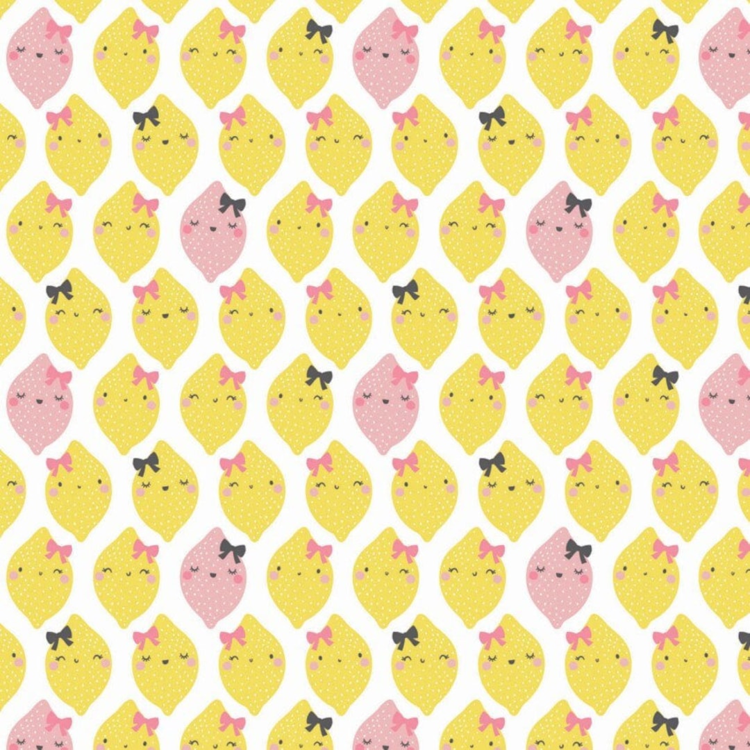 Main Squeeze -- Pucker Up-- Camelot Fabrics, Cartoon Lemon Fabric ...