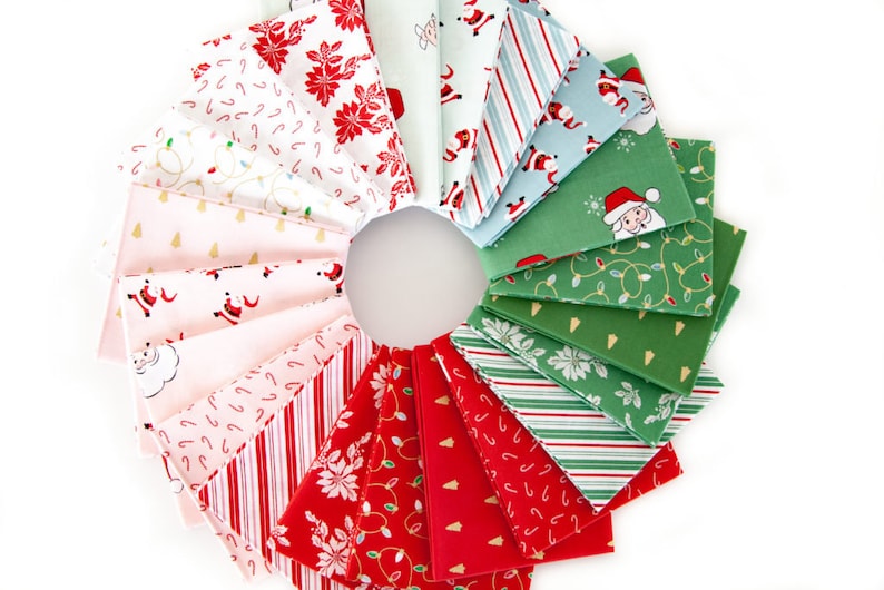 Santa fabric Santa Claus Lane Dancing Santasby Riley Blake | Etsy