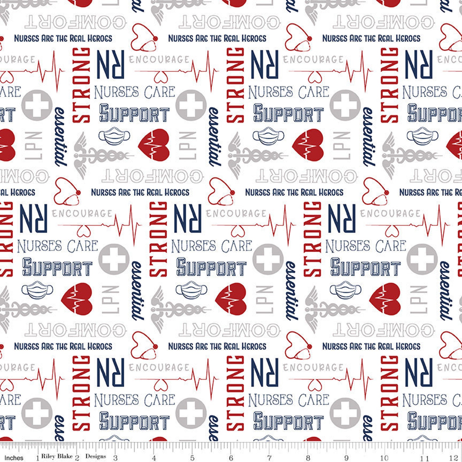 Nurses Fabric First Responder Fabric Heartbeat Fabric | Etsy