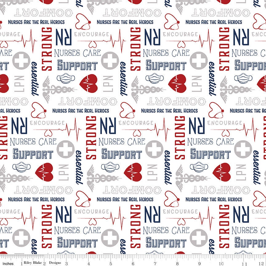 Nurses Fabric First Responder Fabric Heartbeat Fabric - Etsy
