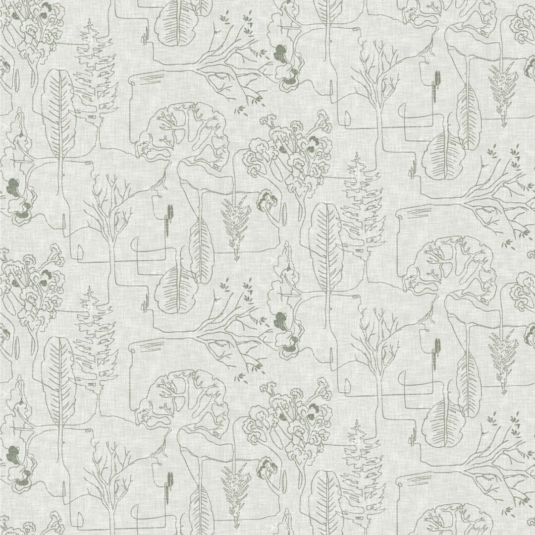 Delilah--clothworks, Delilah Treeline Mist in Gray--esther Fallon Lau ...