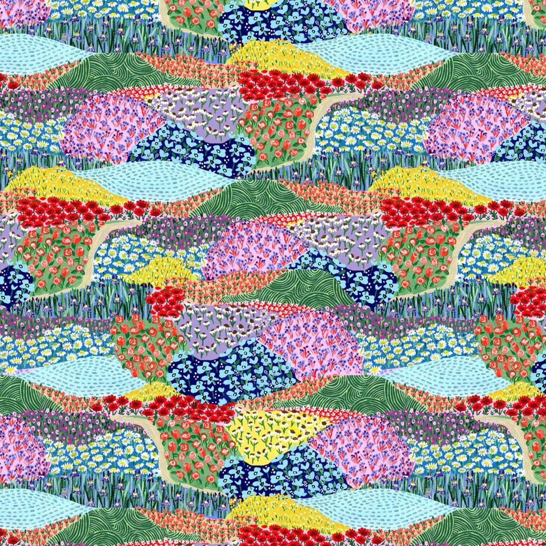 Garden Patchwork - Cottage Dreams - Clothworks - Flower Garden Quilt ...