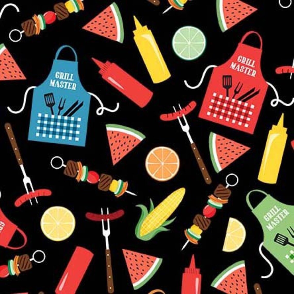 Barbeque Fabric Outdoor Dining Redbest BBQ Ever by Michael - Etsy