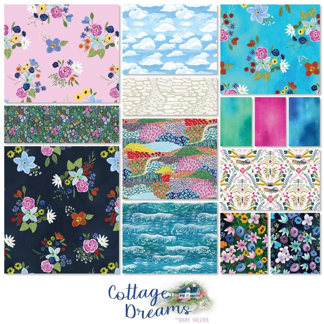 Cottage Dreams - Fat Quarter Pack 14 Pcs - Clothworks - Seaside ...