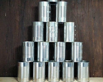 Tin Cans 4 X 2.5 , 12 Count, SMOOTH EDGES, Empty Soup / Veggie Cans ...