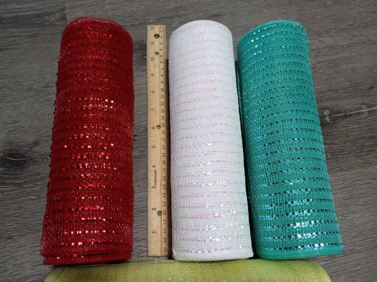 10 Inch Deco Mesh Poly Ribbon Wreath - Etsy