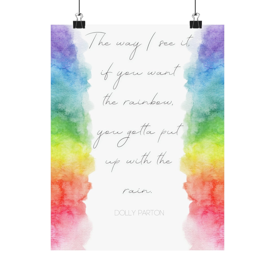 Rainbow Poster, Dolly Parton Quote Poster - Etsy