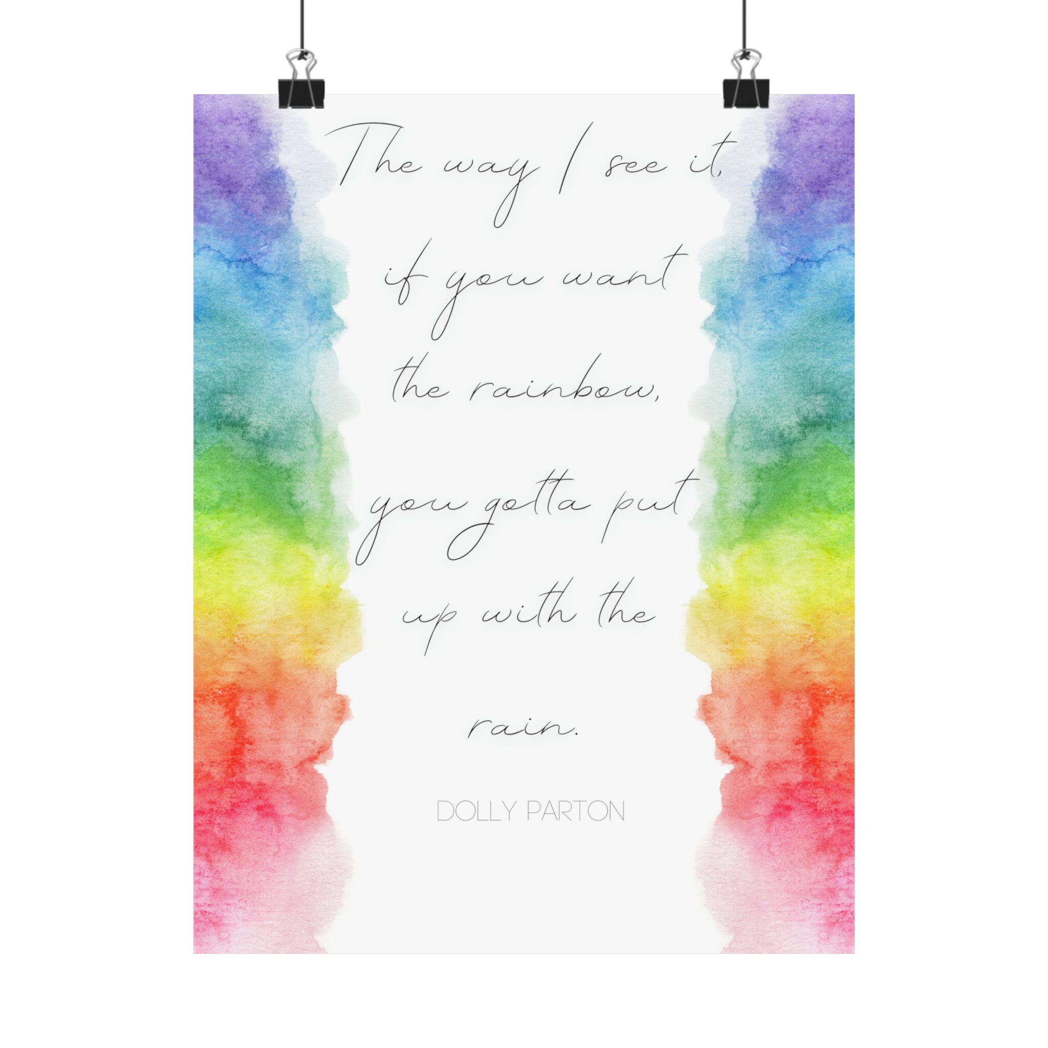 Rainbow Poster, Dolly Parton Quote Poster - Etsy