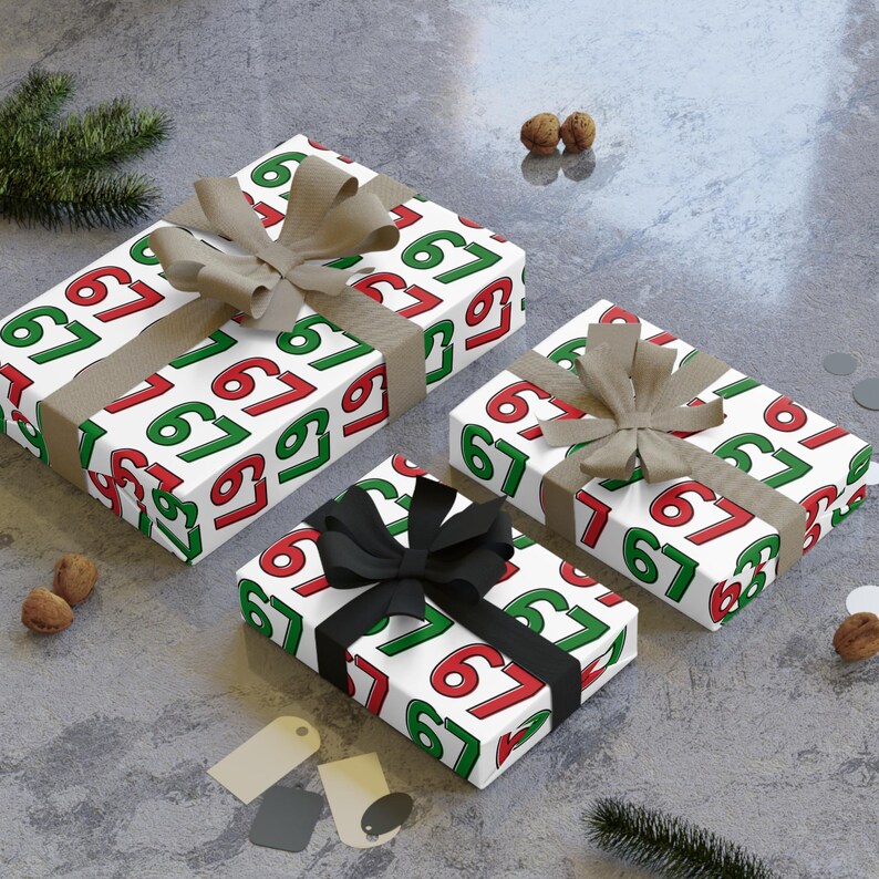 67 Meme Christmas Wrapping Paper Roll, Six Seven Christmas Wrapping ...