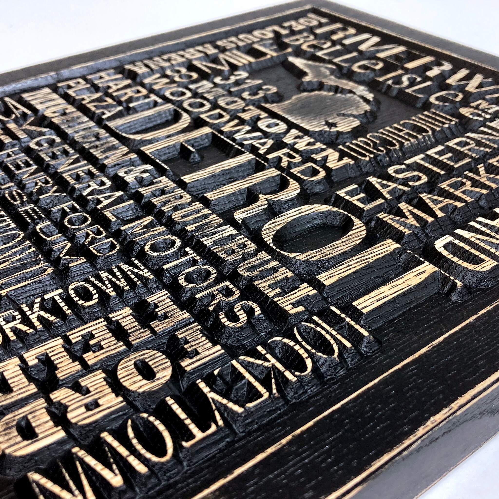 Detroit Carved Subway Sign, Detroit Wall Decor, Wooden Wall Art, Wooden ...