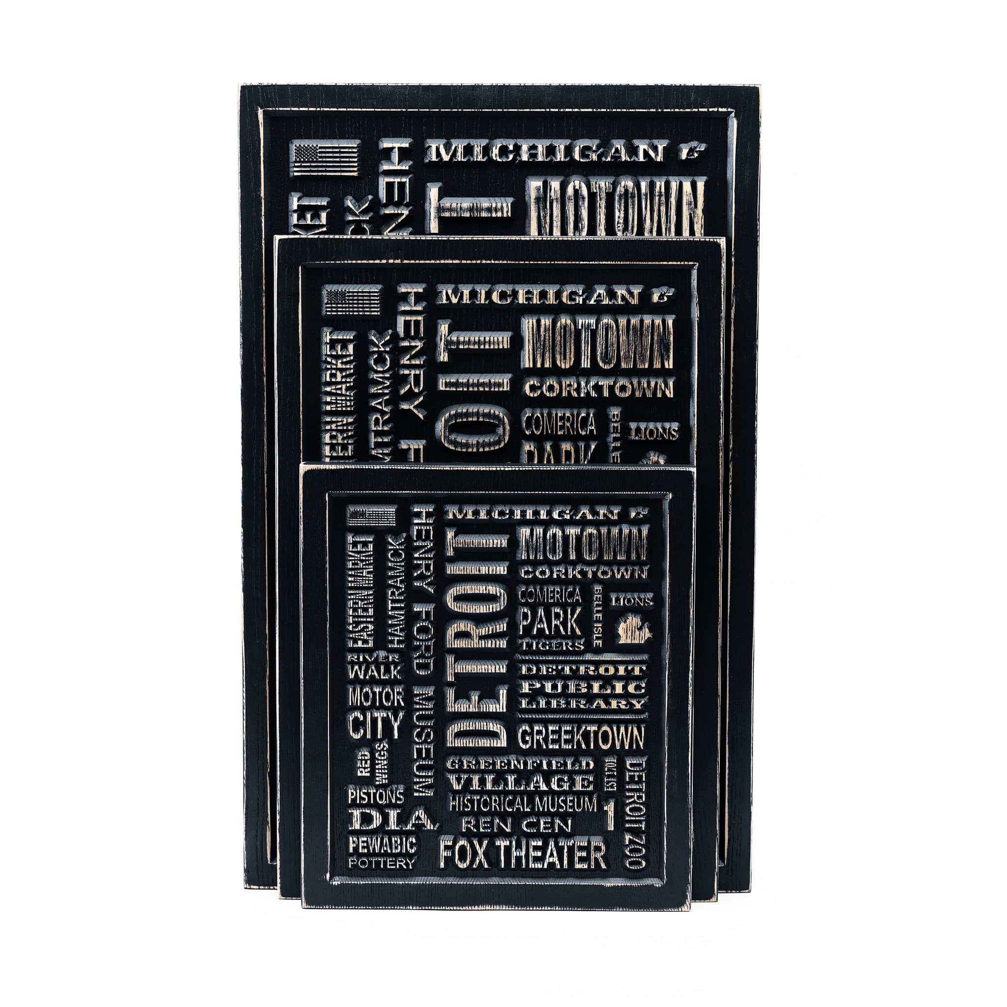 Detroit Carved Subway Sign, Detroit Wall Decor, Wooden Wall Art, Wooden ...