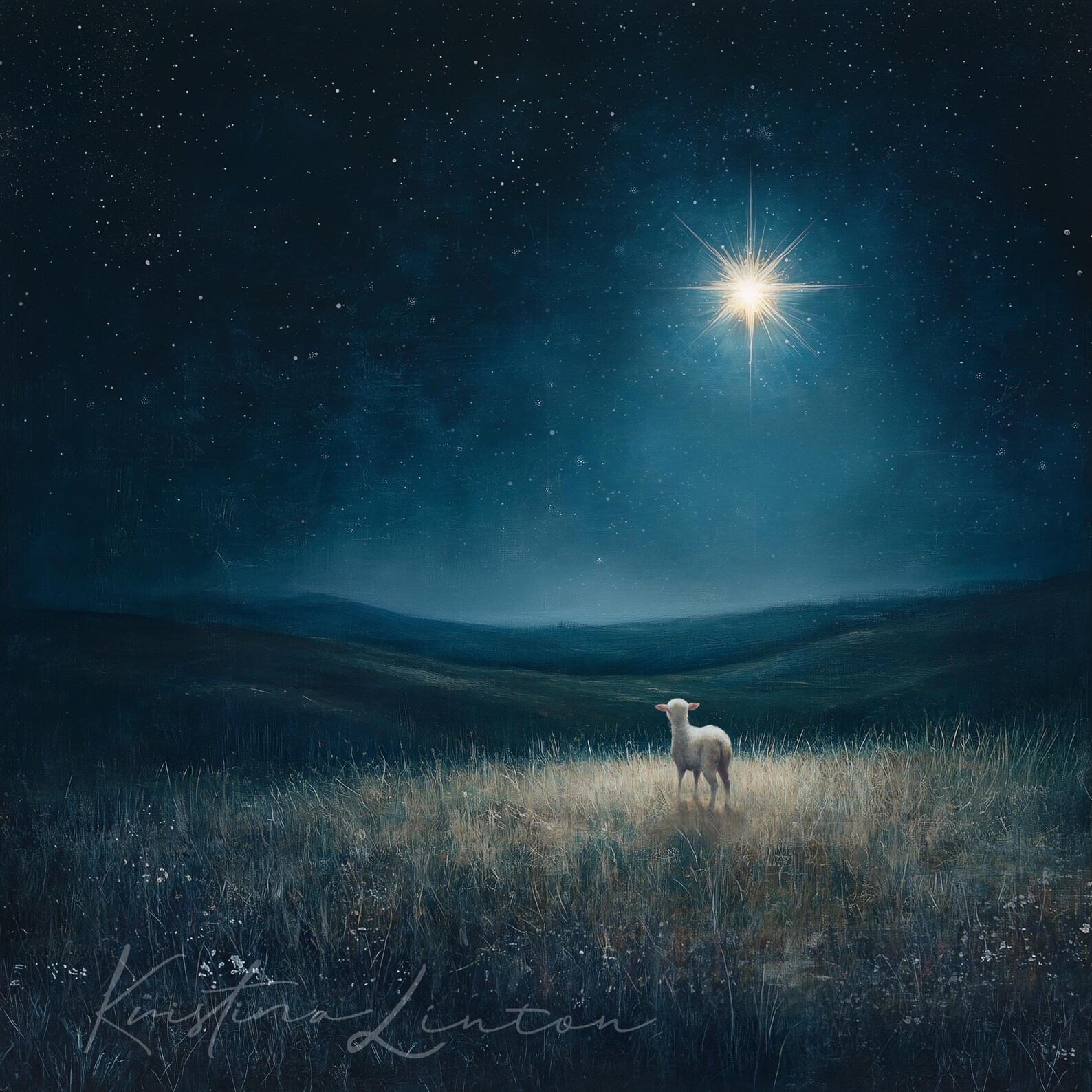Art Print, Shepard, Jesus Christ Birth, Star of Bethlehem, Nativity ...