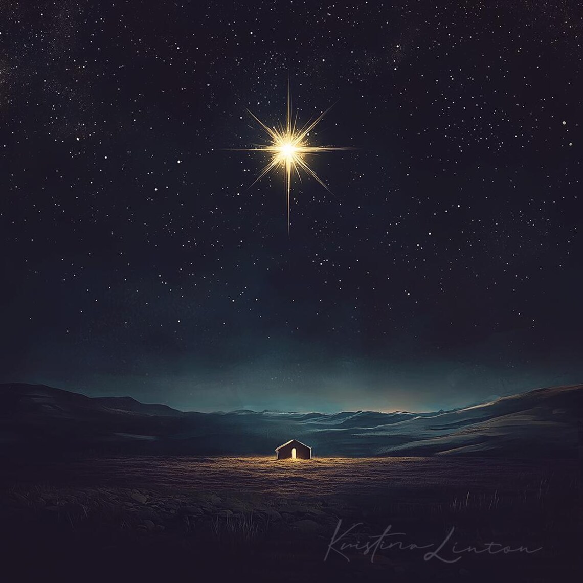 Art Print, Religious Art, Jesus Christ Birth, Star of Bethlehem ...