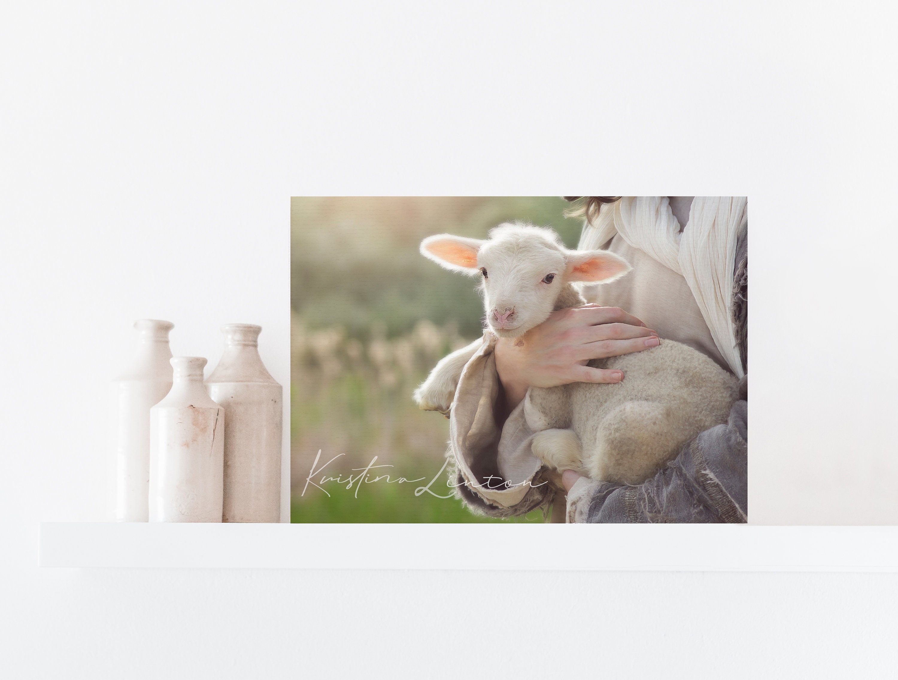 Canvas Wrap, Jesus Christ Holding Lamb, Religious Painting, Christian ...