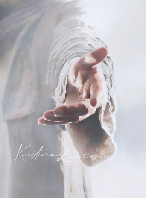 Art Print Religious Art Jesus Christ Reaching Out Christian Etsy
