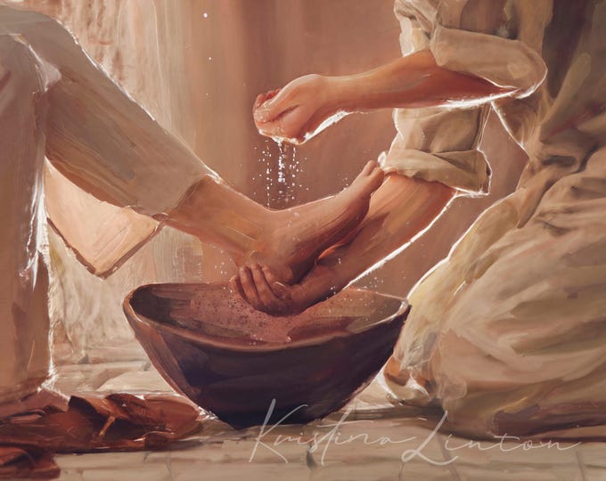 Art Print, Religious Art, Jesus Christ Washing Disciples Feet ...