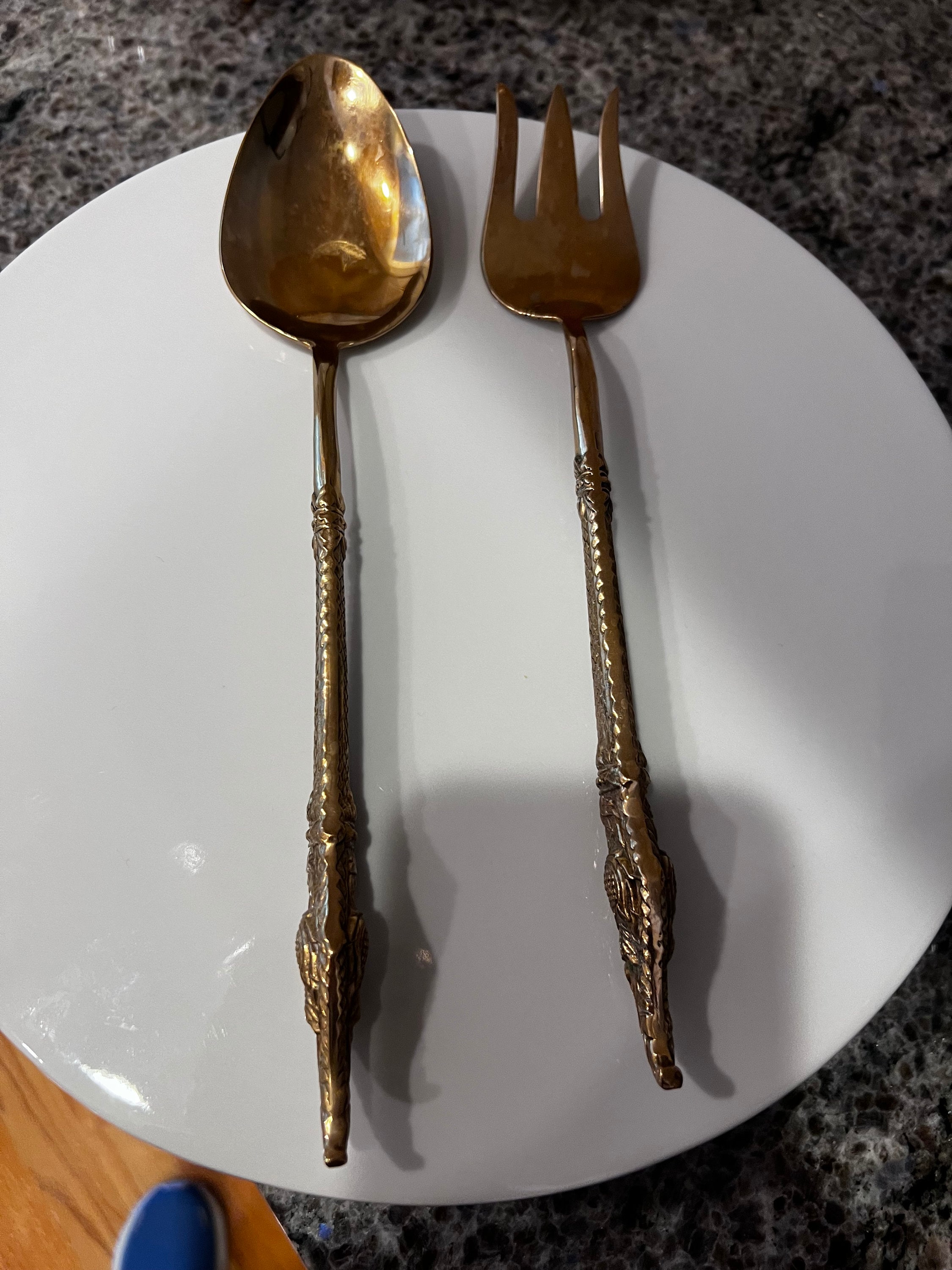 Rare Dragon Head Serving Fork and Spoon brass - Etsy