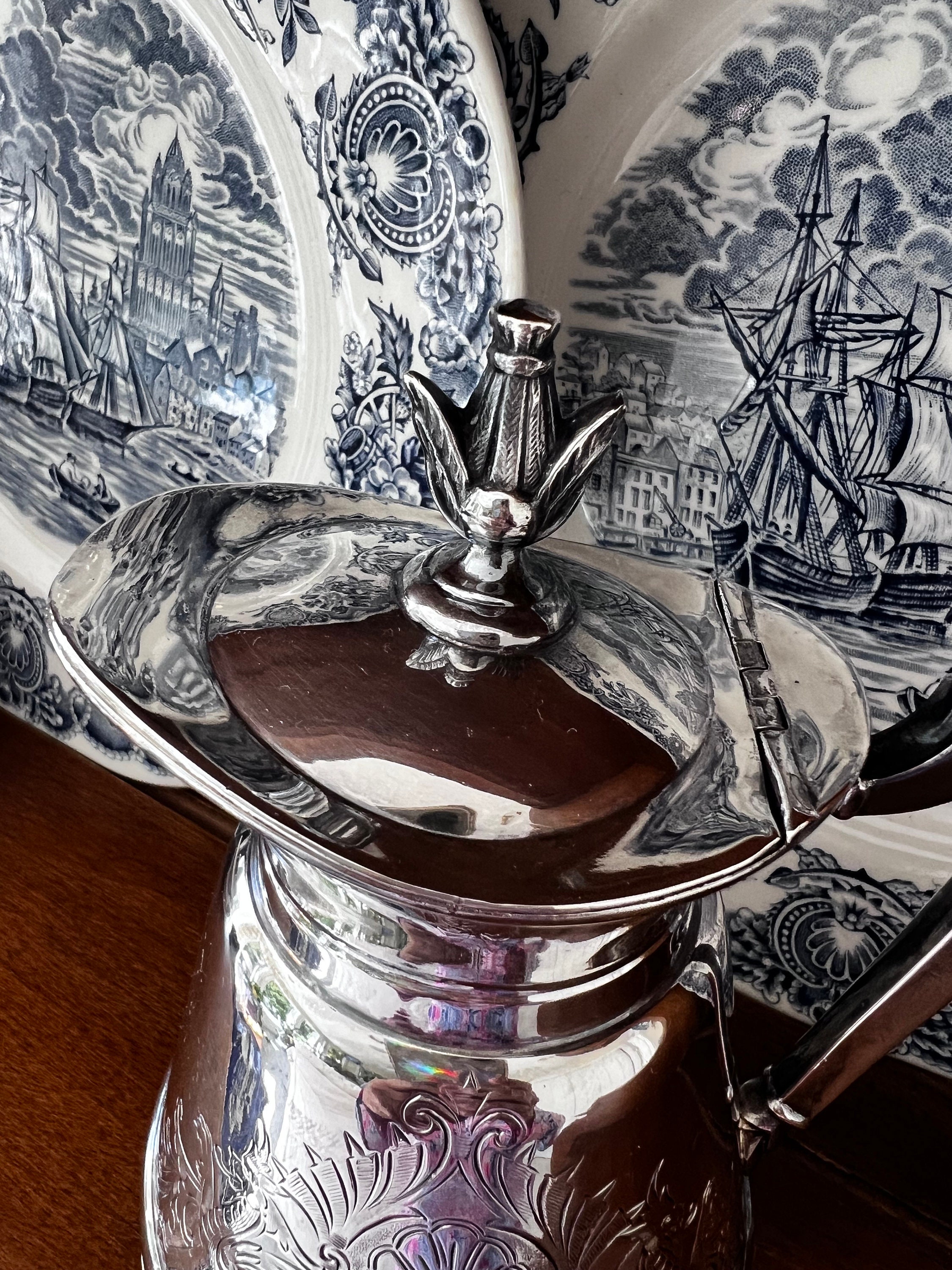 Antique Victorian Era 6" Etched Creamer - Egyptian Revival - Simpson ...