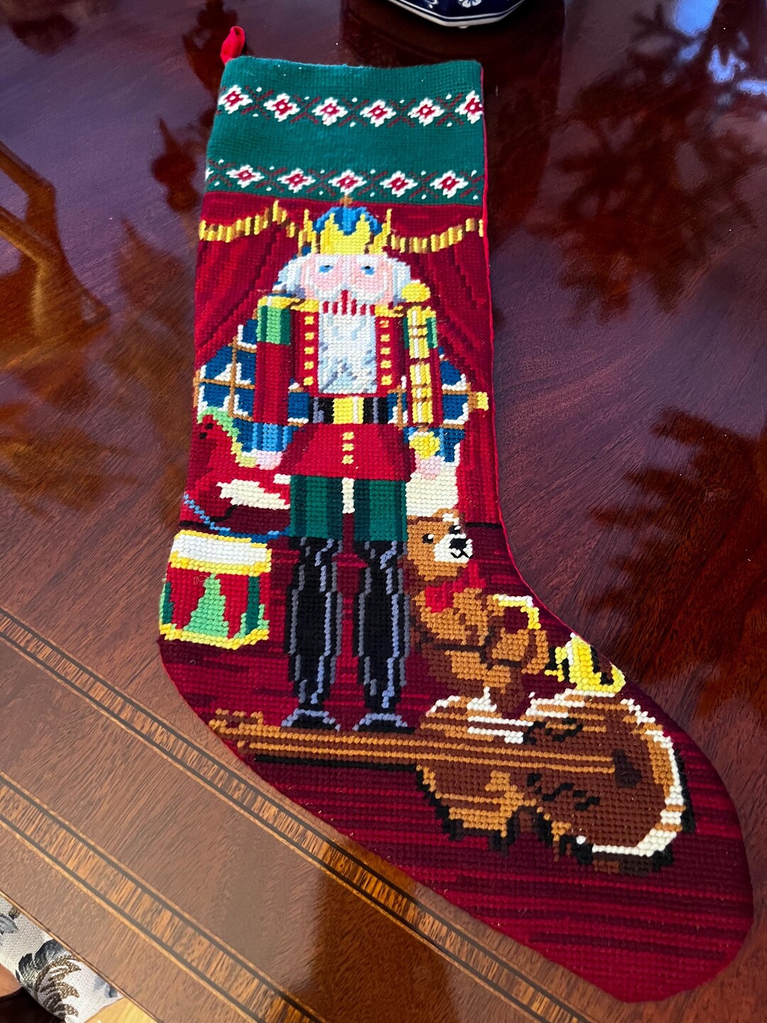 Vintage Needlepoint Christmas Stocking - Etsy