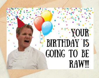 Chef birthday card | Etsy