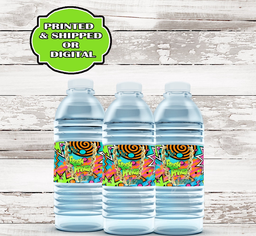 Fresh Prince Water Bottle Label Stickers-fun and Vibrant Drink ...