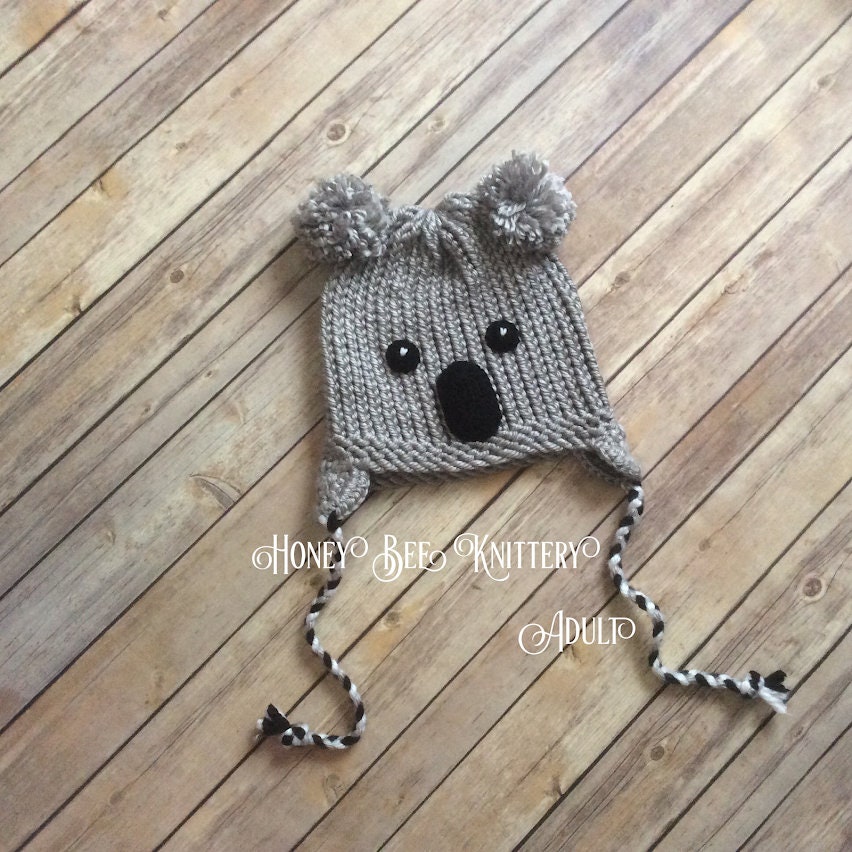 Koala Bear Hat PATTERN ONLY 6 Sizes Included Animal | Etsy