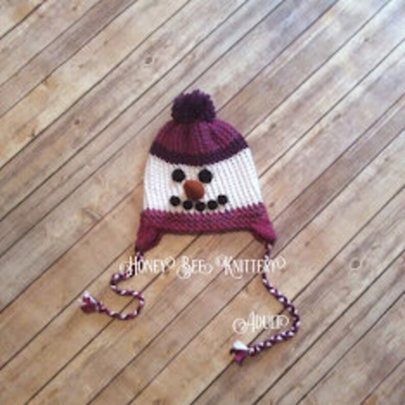 Snowgirl Hat PATTERN ONLY - 6 Sizes Included; Pink, Purple, Tweed ...