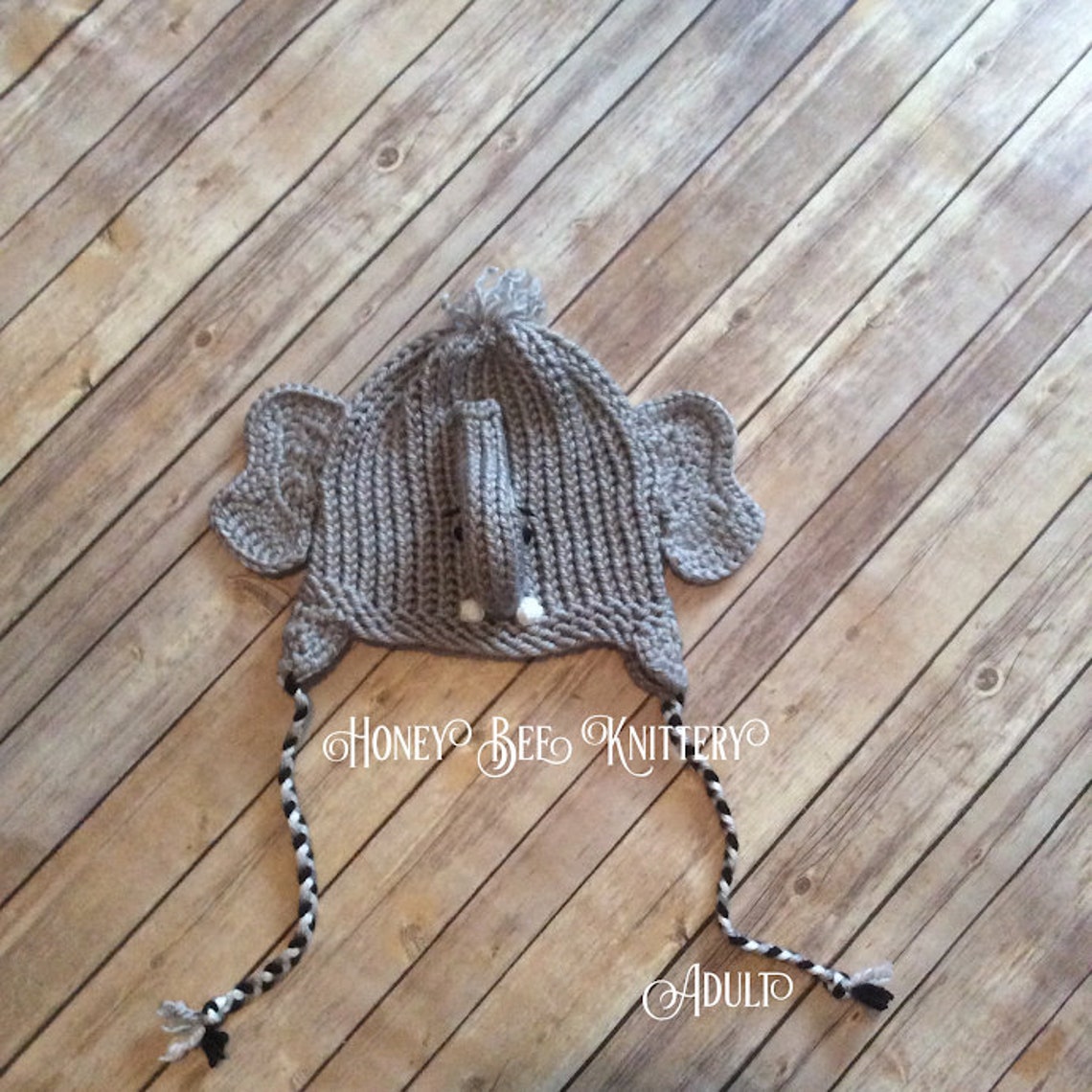 Elephant Hat - 6 Sizes Available, READY TO SHIP; Animal, Gray, Grey ...