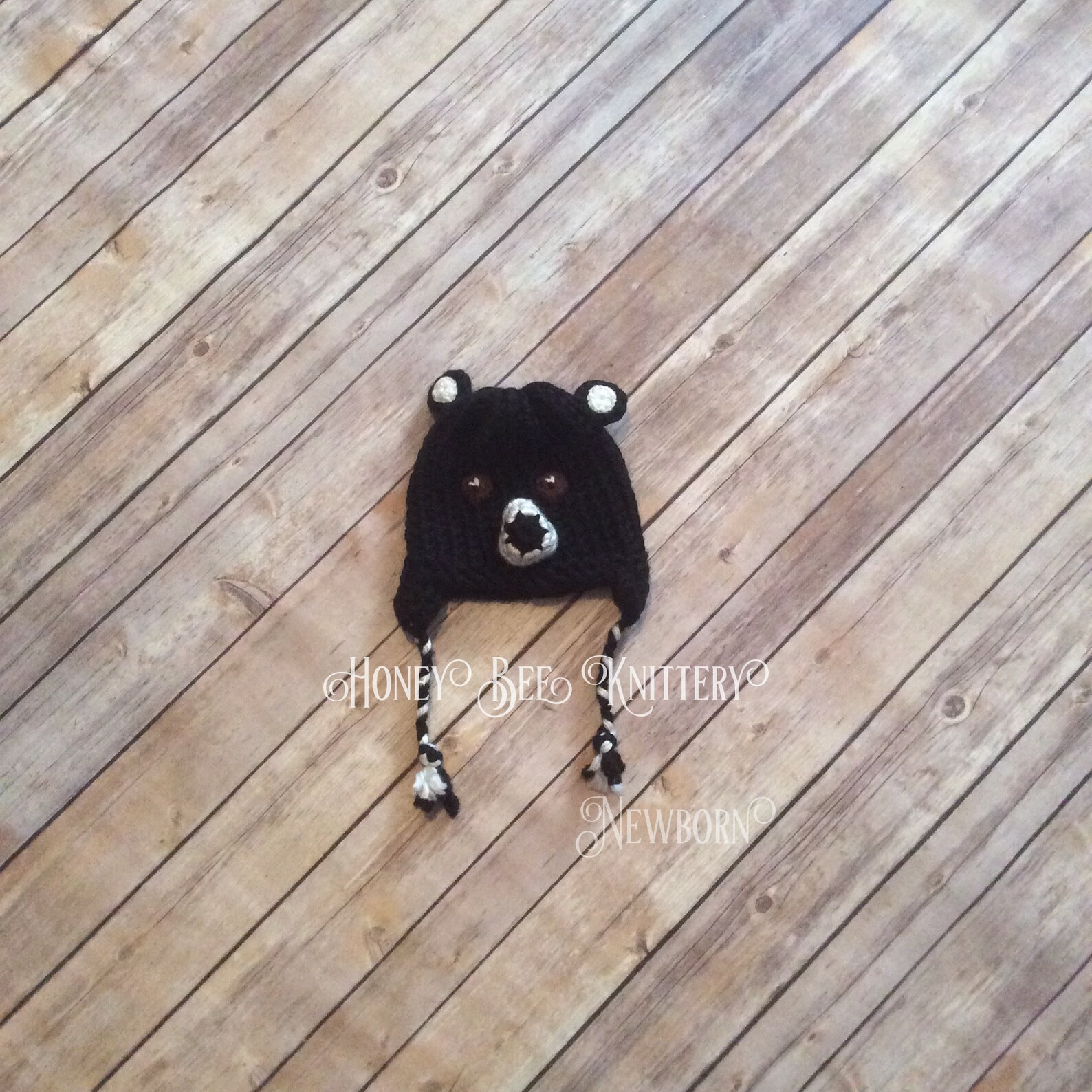 Black Bear Hat - 6 Sizes Available, READY TO SHIP ; Black, Tan, Wild ...