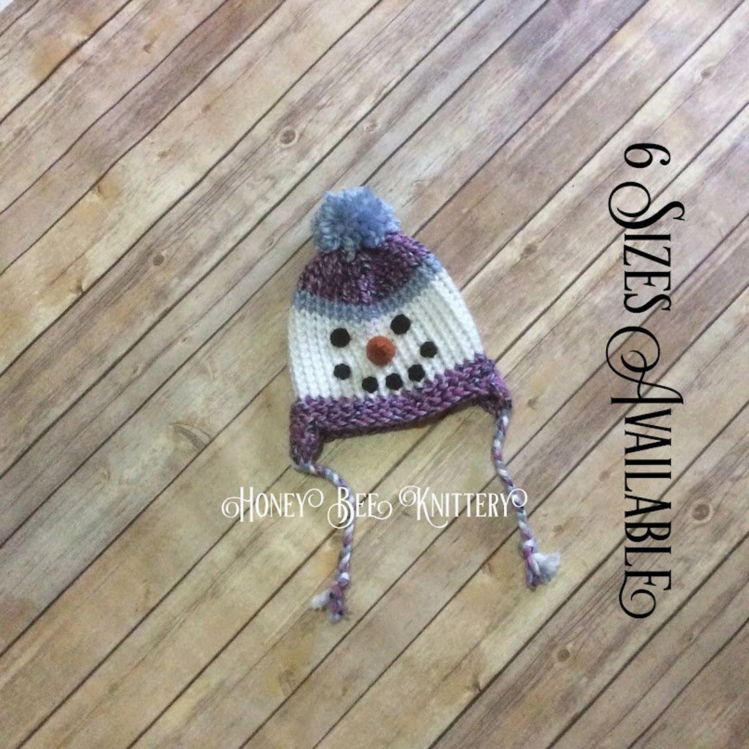 Snowgirl Hat - 6 Sizes Available, READY TO SHIP; Pink, Purple, Tweed ...