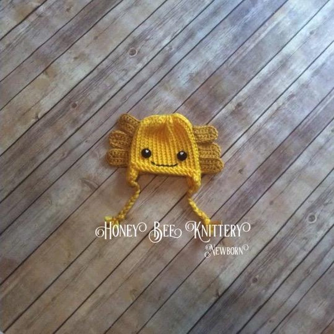 Axolotl Hat - 6 Sizes Available, READY TO SHIP; Animal, Yellow ...