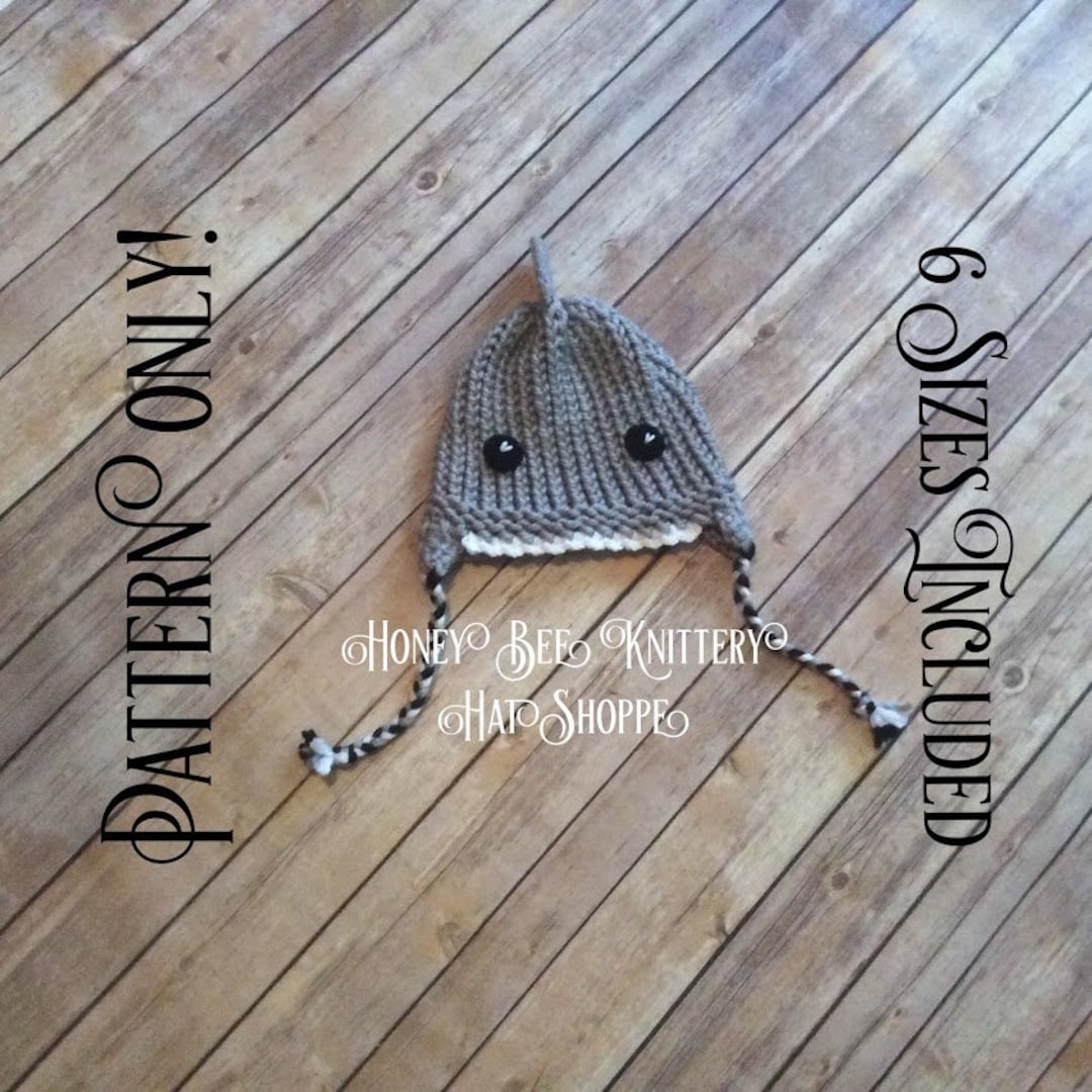Shark Hat PATTERN ONLY - 6 Sizes Included; Animal, Ocean, Great White ...
