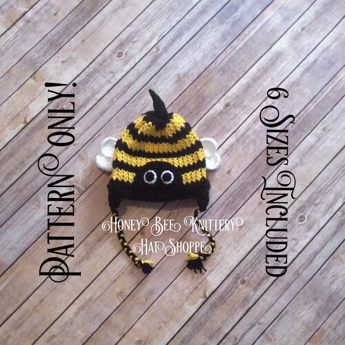 Honey Bee Hat PATTERN ONLY 6 Sizes Included Beehive Bug - Etsy