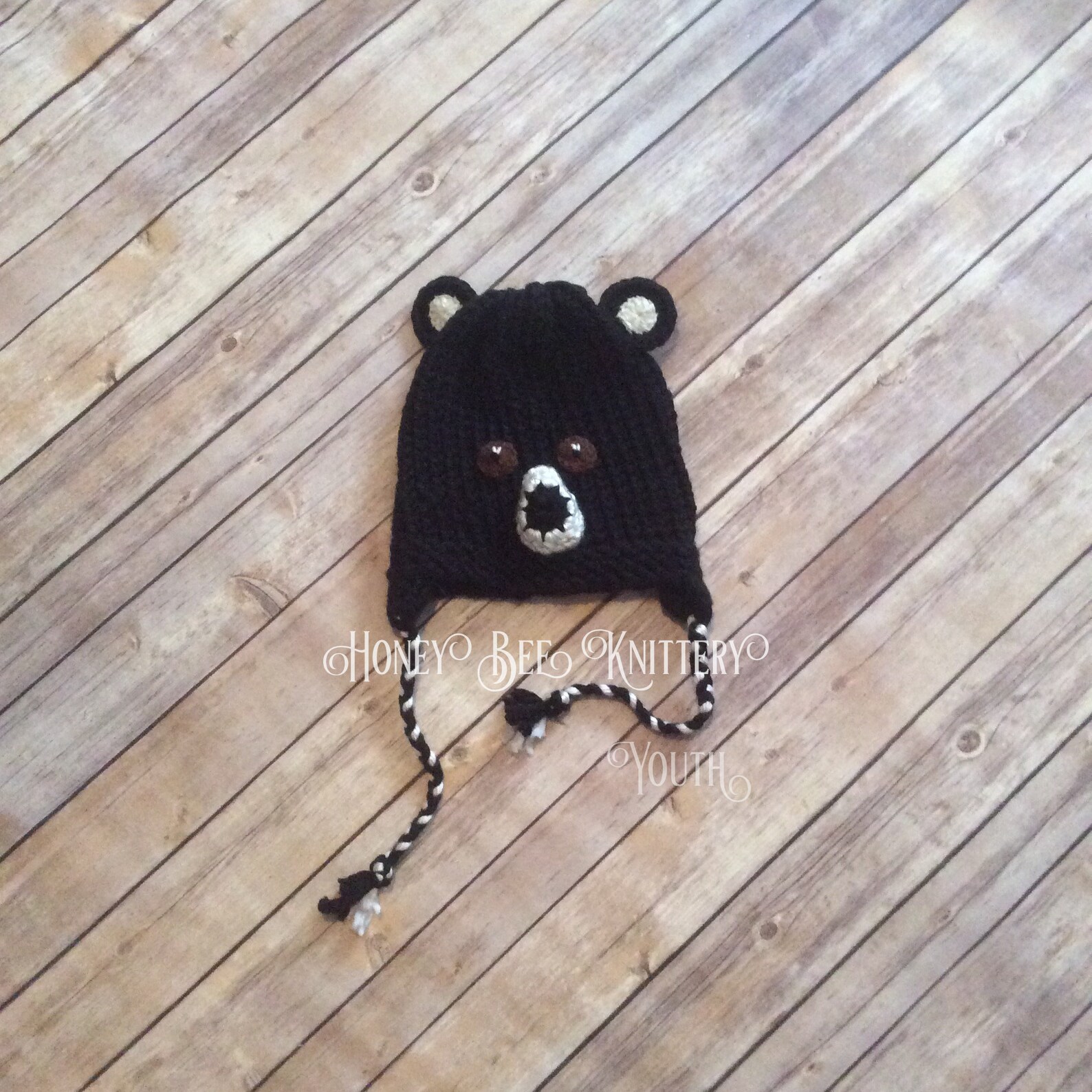 Black Bear Hat - 6 Sizes Available, READY TO SHIP ; Black, Tan, Wild ...