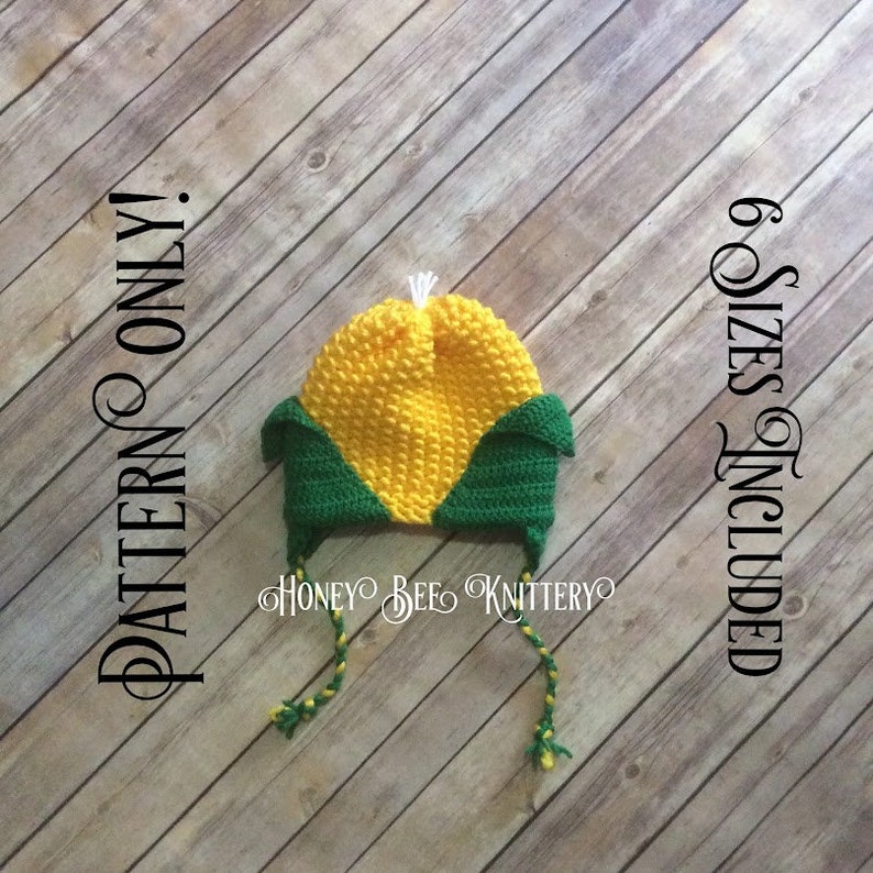 Ear of Corn Hat PATTERN ONLY - 6 Sizes Included; Corn on Cob, Vegetable ...