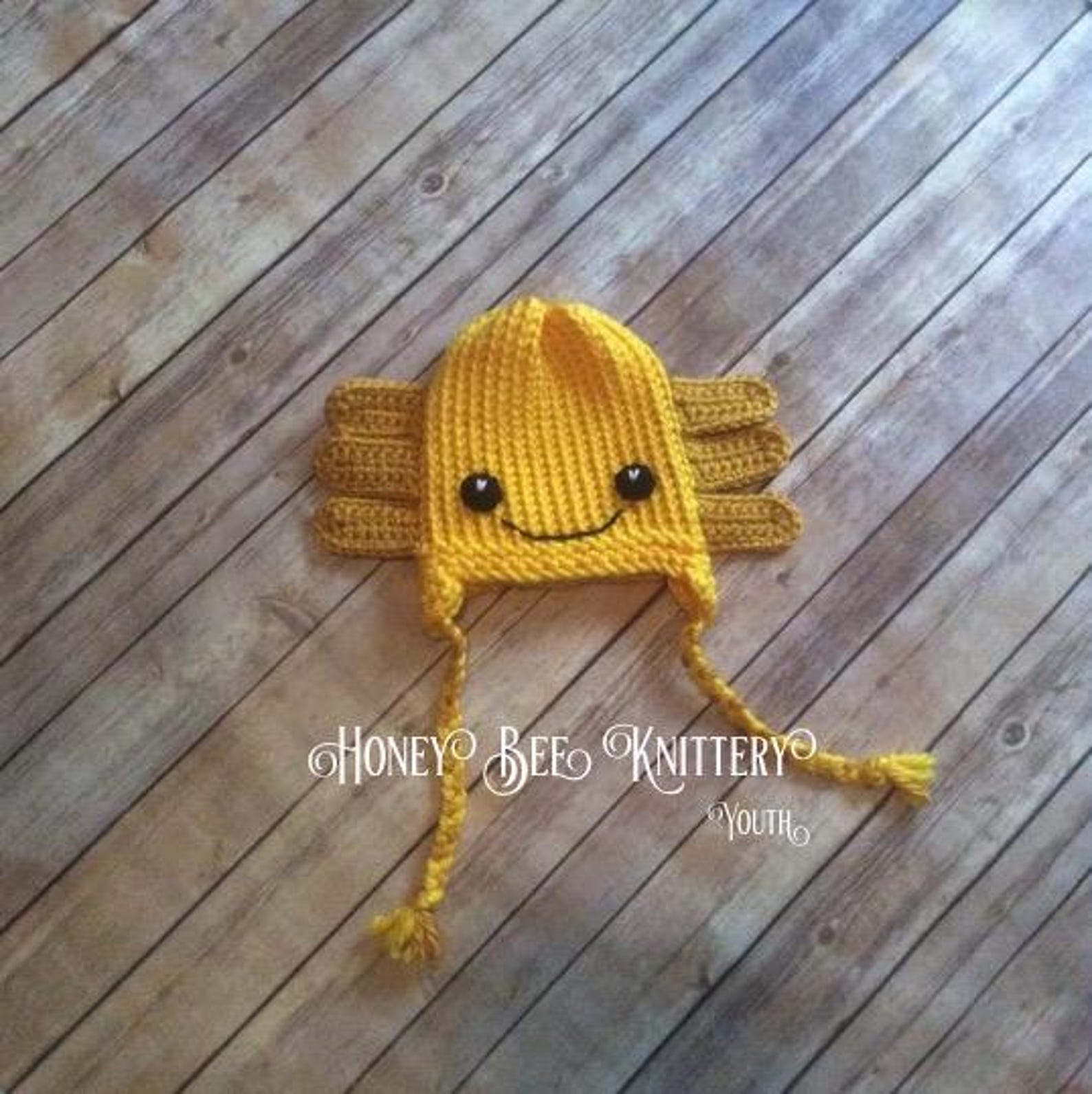 Axolotl Hat - 6 Sizes Available, READY TO SHIP; Animal, Yellow ...