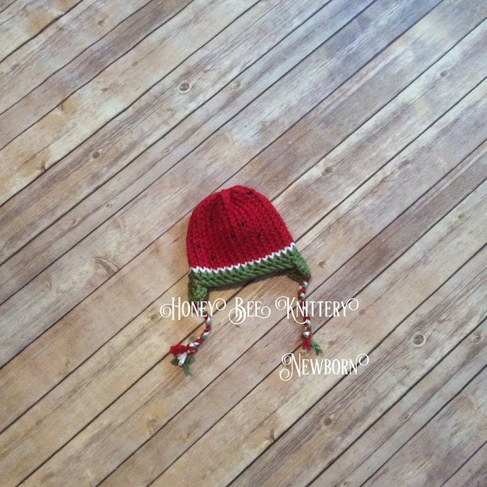 Watermelon Hat - 6 Sizes Available, READY TO SHIP; Green, White, Red ...