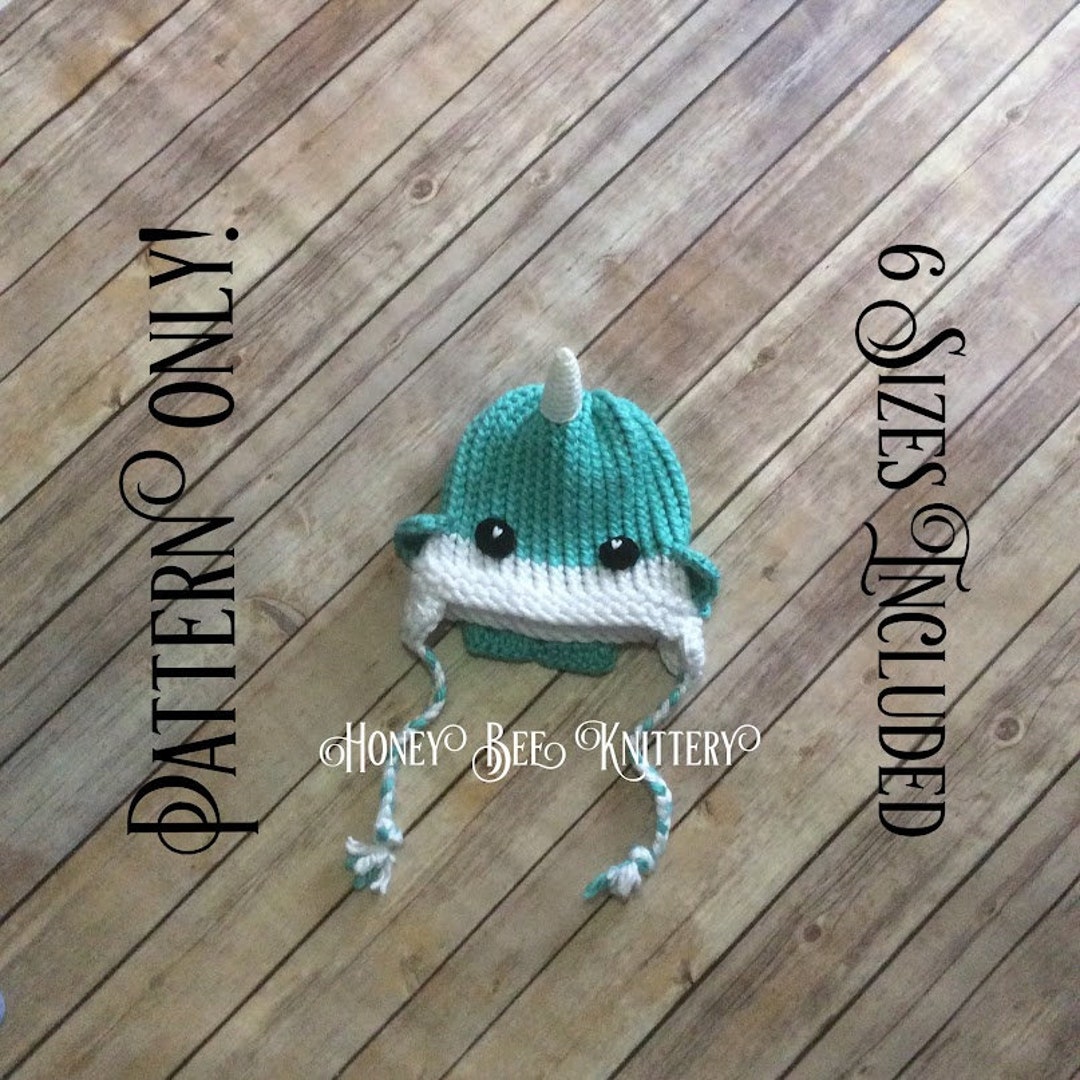 Narwhal Hat PATTERN ONLY - 6 Sizes Included; Animal, Ocean, Seafoam ...