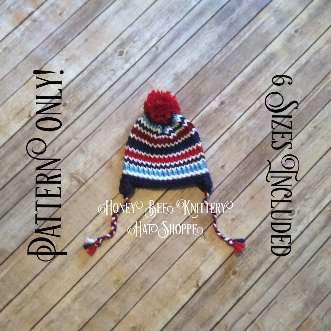 Bonnet à rayures preppy en rouge MOTIF UNIQUEMENT 6 tailles incluses ...